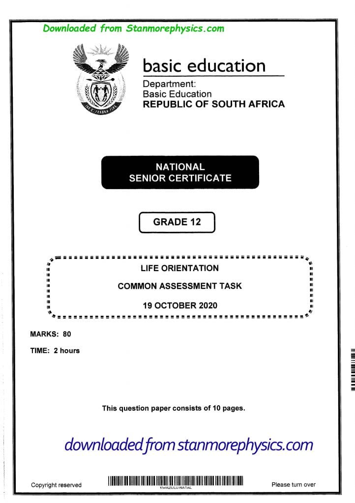 Life Orientation(Grade 12) - STANMORE SECONDARY