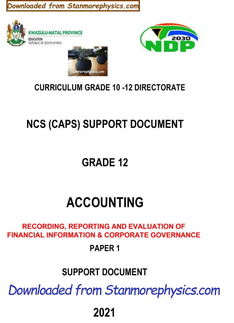 Study Notes for grade 12 Accounting Learners with latest information