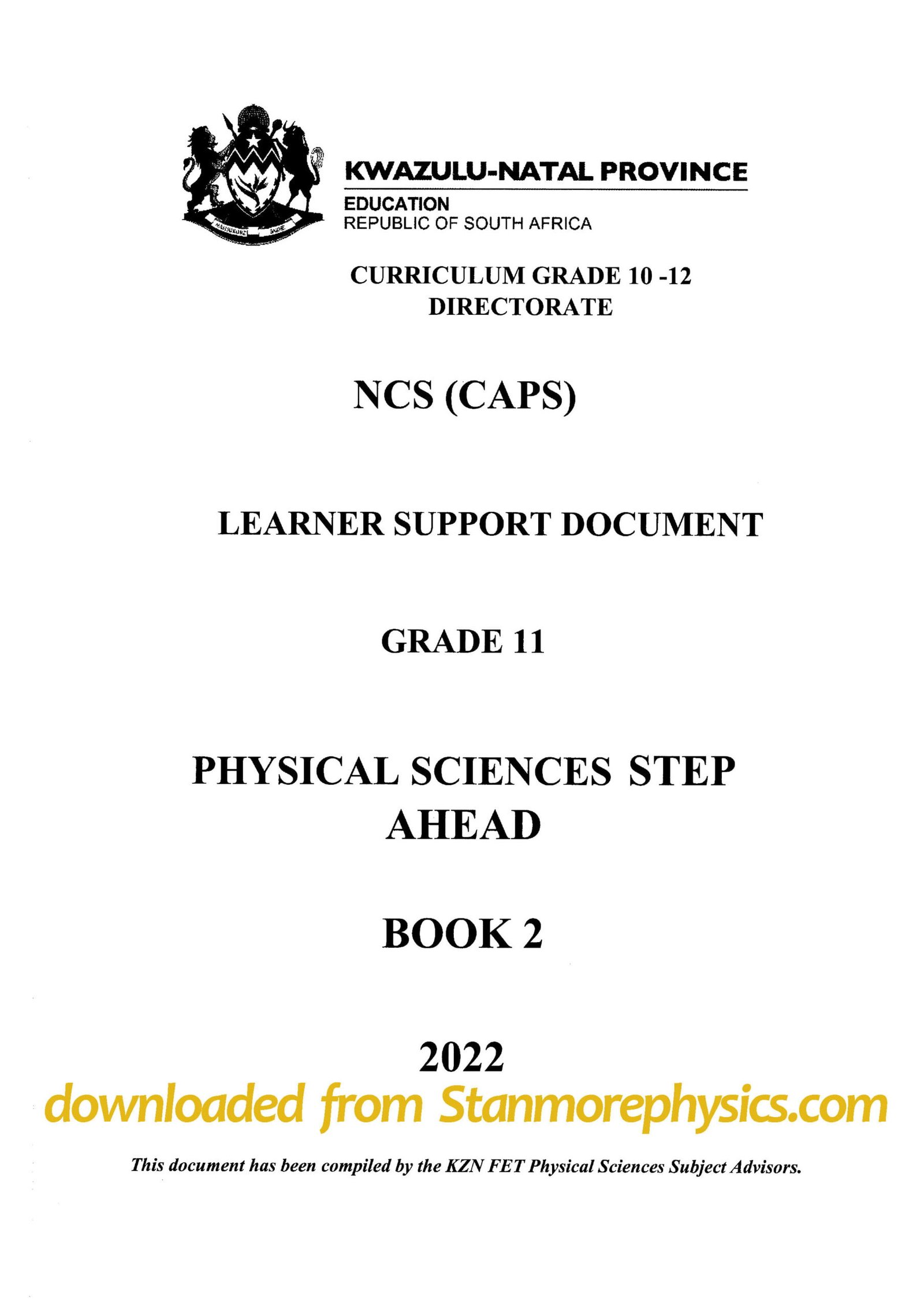 Study Notes Physical Science Grade 11 STANMORE SECONDARY